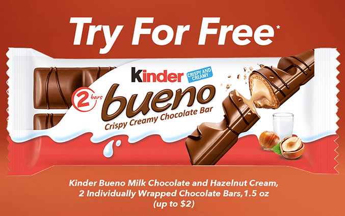 FREE Kinder Bueno Crispy Creamy Chocolate Bars - Hunt4Freebies